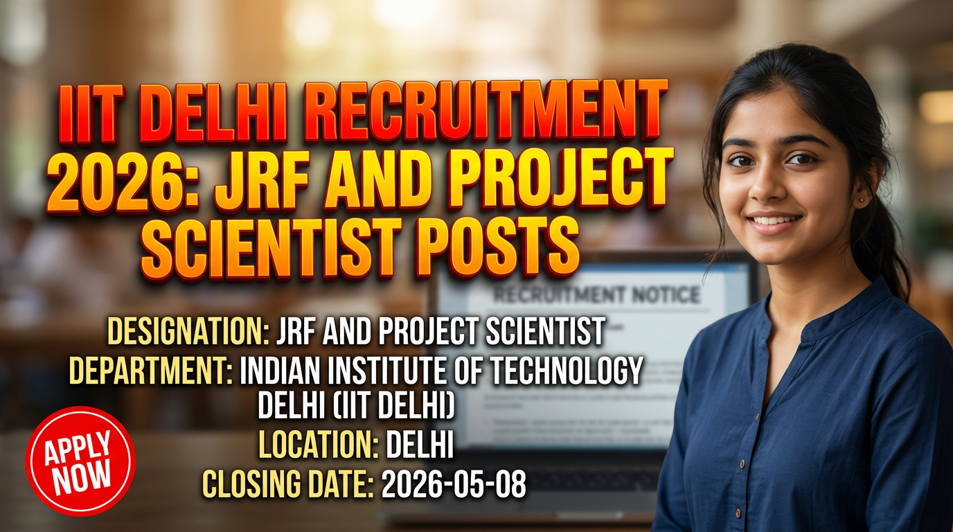 IIT Delhi Recruitment 2026: JRF, Project Scientist | TrueJobs